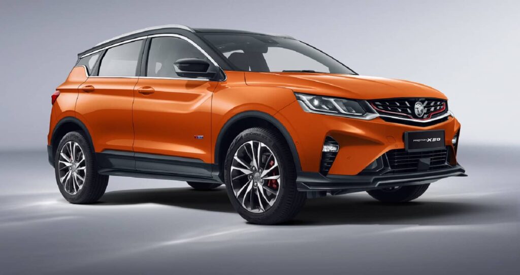 Orange Proton X50 with alloy wheels - Proton Cars South Africa - Proton