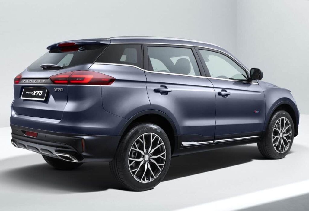 Back view of a Metallic blue Proton X70 - Proton South Africa - Proton